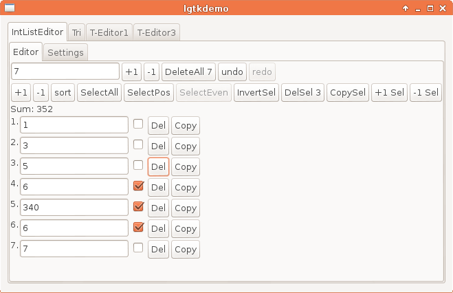 LGtk Lens based Gtk Interface